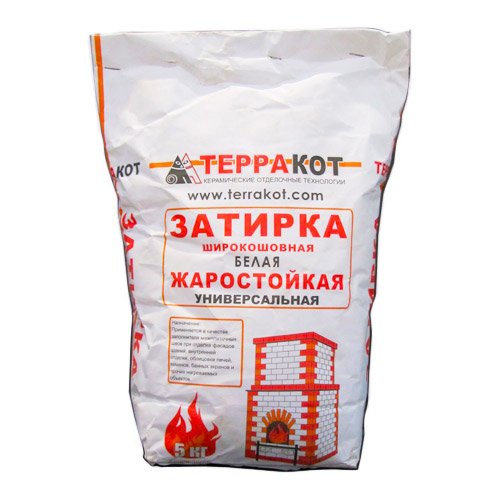 Затирка жаростойкая белая «Терракот», 5 кг — Торговый дом “Банный мир”